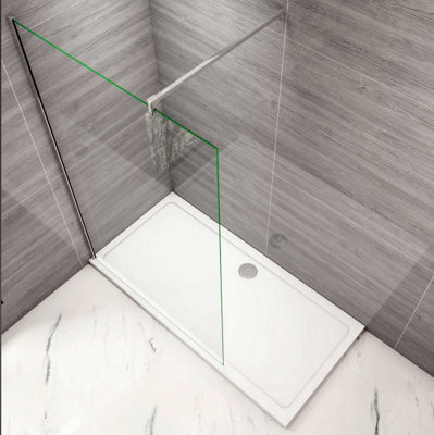 1000x1950mm Chrome Walk In Wet Room Shower Screen Frameless 8mm ...