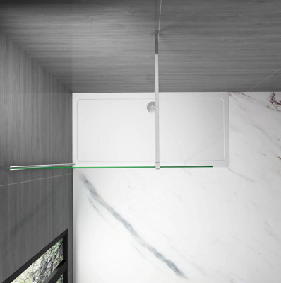 1000x1950mm Chrome Walk In Wet Room Shower Screen Frameless 8mm ...