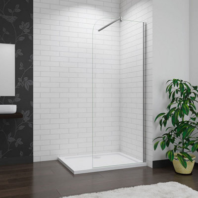 1000x2000mm Walk In Wet Room Shower Screen Panel 8mm EasyClean Curved ...