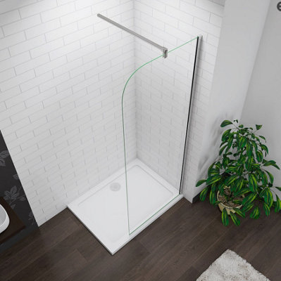 1000x2000mm Walk In Wet Room Shower Screen Panel 8mm EasyClean Curved ...