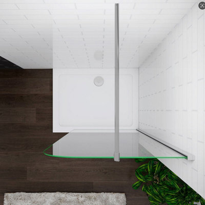 1000x2000mm Walk In Wet Room Shower Screen Panel 8mm EasyClean Curved ...