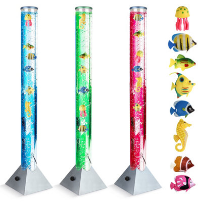100cm Colour Changing LED Bubble Lamp with 8 Fish, Sensory Toys for ...