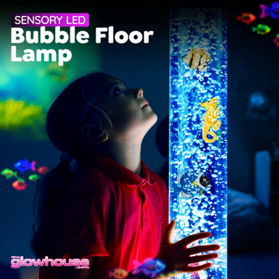 100cm Colour Changing LED Bubble Lamp with 8 Fish, Sensory Toys for ...