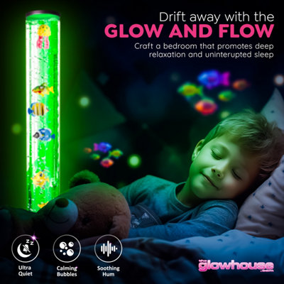 100cm Colour Changing LED Bubble Lamp with 8 Fish, Sensory Toys for ...