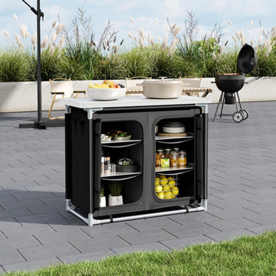 100cm W Aluminum Frame Foldable Outdoor Camping Kitchen Storage Cabinet ...