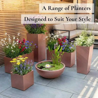 100cm Zinc Galvanised Rose Gold Trough Planter