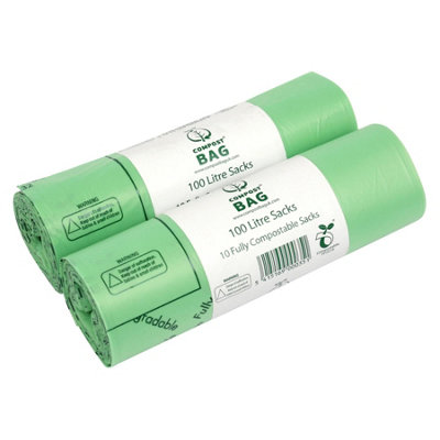 100L Compost Bag Compostable Heavy Duty Sacks - 2 Rolls