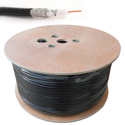 100m (330 ft) - RG59 Black Coaxial Cable For CCTV Video 75 ohm Wire ...