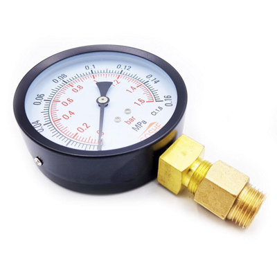 100mm 2,5 Bar Side Entry Manometer Pressure Gauge M20x1,5 + 1/2" BSP ...