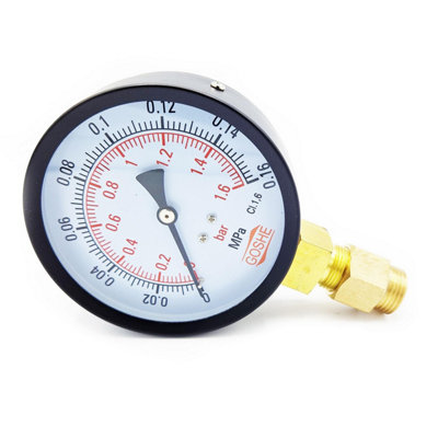 100mm 2,5 Bar Side Entry Manometer Pressure Gauge M20x1,5 + 1/2" BSP ...