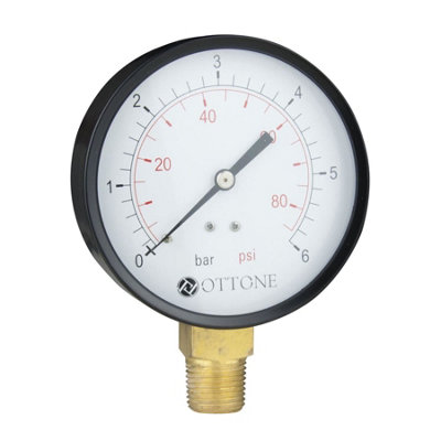 100mm 4 Bar Pressure Gauge Air Oil Water Meter 1/2" BSPT Side Entry ...