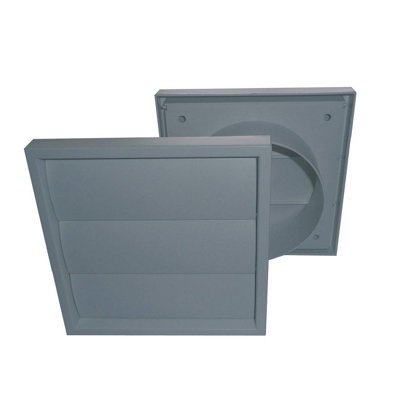 100mm extractor fan vent with gravity flaps (Grey)