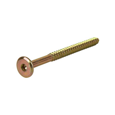 100mm Furniture Wood/Timber Connector Screws Hex Drive Steel Flat Head ...