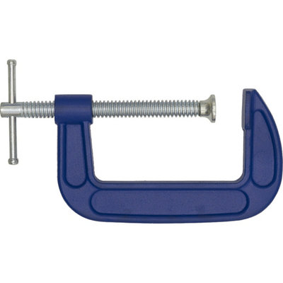 100mm Heavy Duty Forged G-Clamp with Swivel Tip and 25mm Throat Depth ...