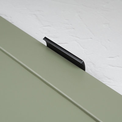 100mm Matt Black Profile Edge Cabinet Pull Cupboard Door Drawer ...