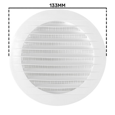 100mm round White Air Vent Grille/Duct Covers with Fly Screen/Anti ...