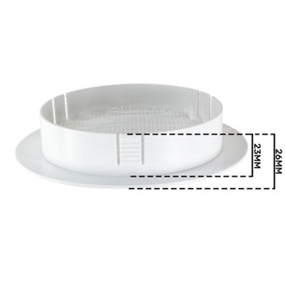 100mm round White Air Vent Grille/Duct Covers with Fly Screen/Anti ...