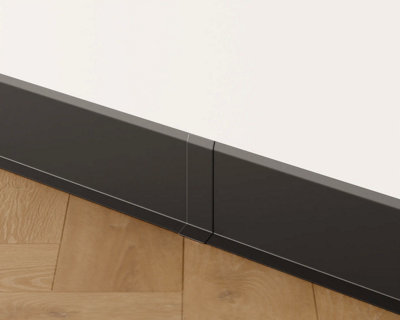100mm Steel joint for Steel Skirting Boards - Black Polished