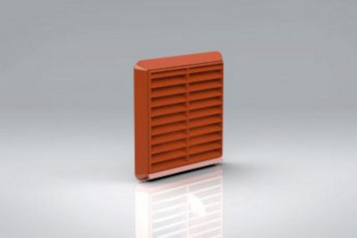 100mm Terracotta Louvered Grille Vent (4" Spigot)