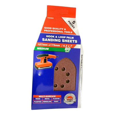 100mm x 140mm / 4" x 5 1/2 Hook & Loop medium 80 grit.