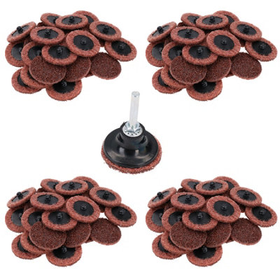 100pc 50mm Quick Change Roloc Conditioning Sanding Discs 240 Grit ...
