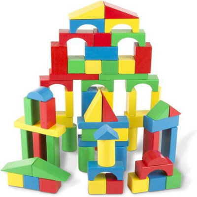 100Pc Kids Building Blocks - Colourful & Educational Kids Toys - Wooden ...