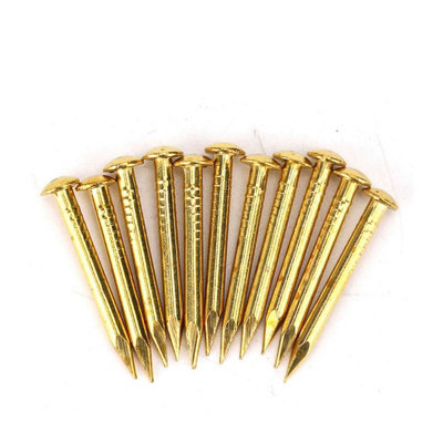 100Pcs Brass Round Head Nails for Furniture Hinges-Available in 10mm ...
