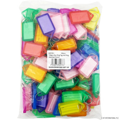 100Pcs Key Ring Tags With Ring Multi Purpose Organise Keys Luggage ...