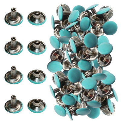 100pcs Turquoise Blue Double Cap Tubular Rivets for DIY Crafts, Sewing ...