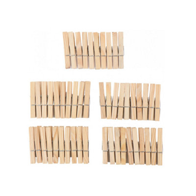 100PCS Wooden Clothes Pegs for Washing Line Laundry Pegs Clothespins ...