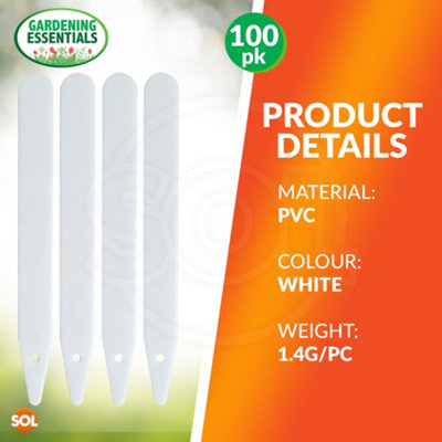 100pk Plant Labels Plastic, Garden Label Sticks Seed Tags for Herbs ...