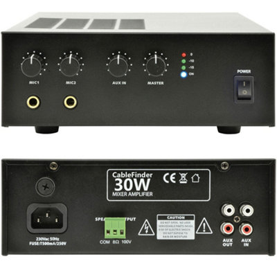 100V 30W Mobile Amplifier Mini 8Ohm PA Speaker System USB 12V DC ...