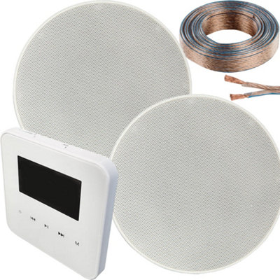 100W Bluetooth Wall Mounted Amplifier & 2x 70W Slim Ceiling Speaker Kit