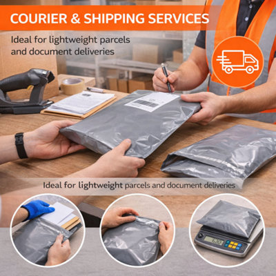 100x 6 x 9 inches strong polythene mailing bags self seal plastic ...