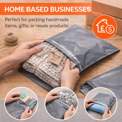 100x 6 x 9 inches strong polythene mailing bags self seal plastic ...