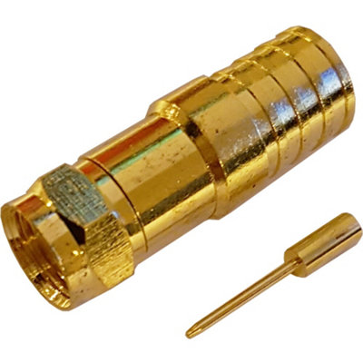 100x PRO Outdoor CT125 WF125 F Type Hex Crimp Connector Plug Thick Coax ...