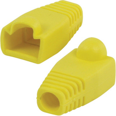 100x Yellow RJ45 Strain Relief Network Cable CAT5/6 Connector Boot ...