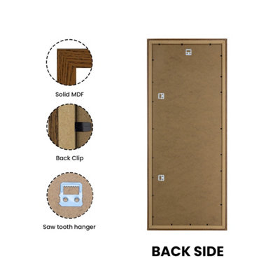 100x50cm Dark Oak Poster Frame - Modern Picture Frame for Wall Art ...