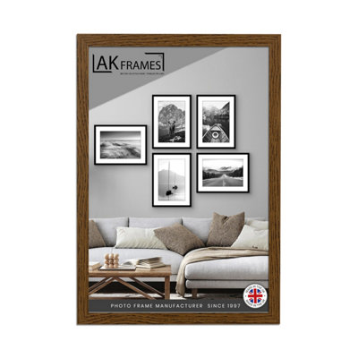100x70cm Dark Oak Poster Frame - Modern Picture Frame for Wall Art ...