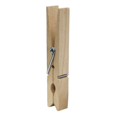 102 Wooden Clothes Pegs Traditional Birch Wood Laundry Washing Line ...