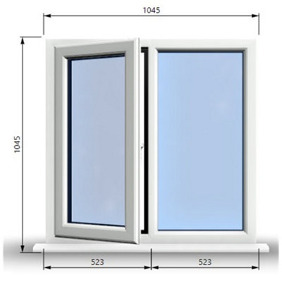 1045mm (W) x 1045mm (H) PVCu StormProof Casement Window - 1 LEFT ...