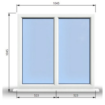 1045mm (W) x 1045mm (H) PVCu StormProof Casement Window - 2 Vertical ...