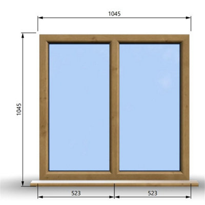 1045mm (W) x 1045mm (H) Wooden Stormproof Window - 2 Non-Opening ...
