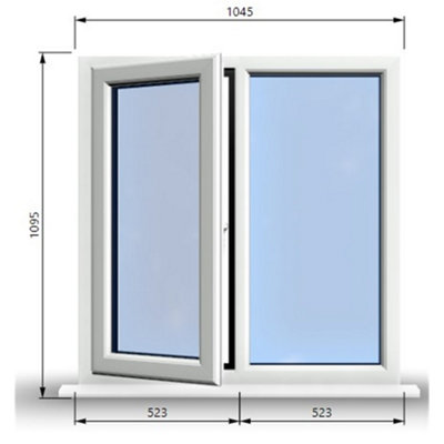 1045mm (W) x 1095mm (H) PVCu StormProof Casement Window - 1 LEFT ...