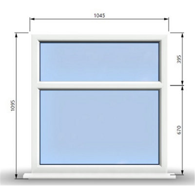 1045mm (W) x 1095mm (H) PVCu StormProof Casement Window - 2 Horizontal ...