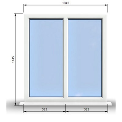 1045mm (W) x 1145mm (H) PVCu StormProof Casement Window - 2 Vertical ...