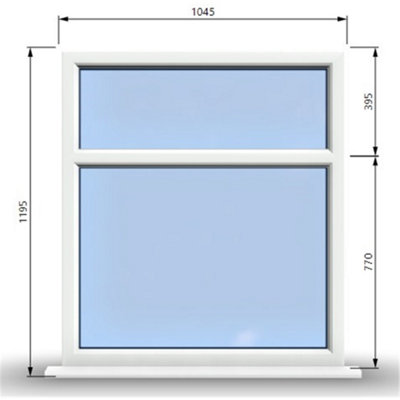1045mm (W) x 1195mm (H) PVCu StormProof Casement Window - 2 Horizontal ...