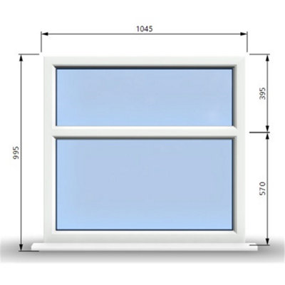 1045mm (W) x 995mm (H) PVCu StormProof Casement Window - 2 Horizontal ...