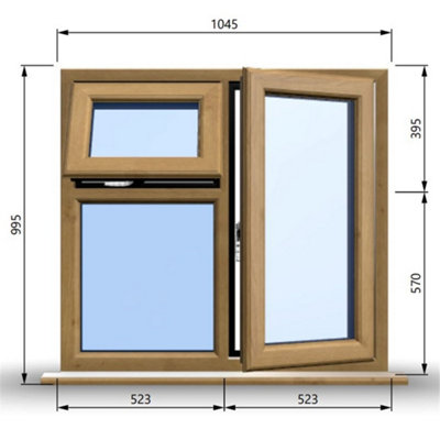 1045mm (W) x 995mm (H) Wooden Stormproof Window - 1 Opening Window ...