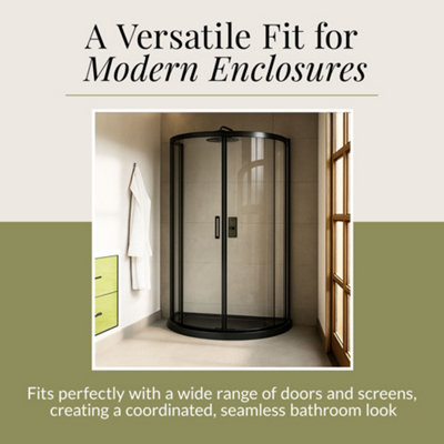 1050mm Premium D Shape Shower Tray - Slate Grey